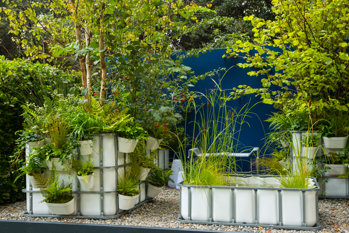 Container Gardens: The IBC Pocket Forest by garden designer Sara Edwards